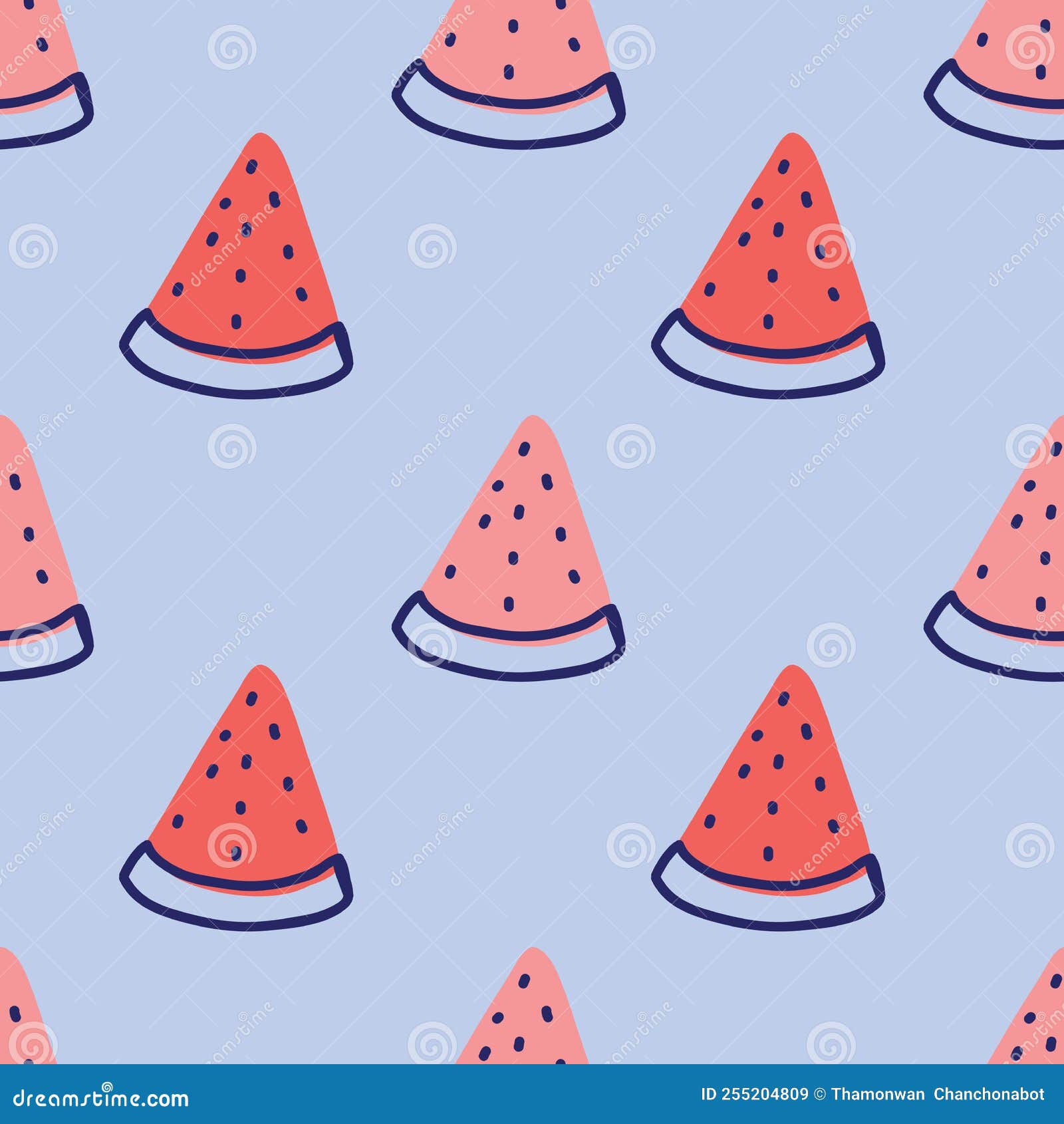 Cute Handraw Fruits Seamless Pattern Design Stock Vector - Illustration ...