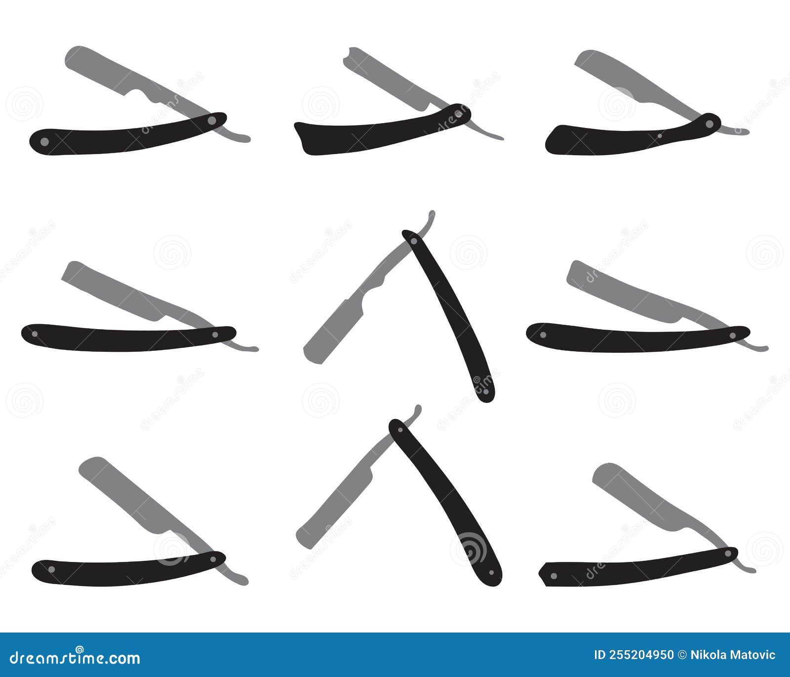 Silhouettes of razors stock illustration. Illustration of sharp - 255204950