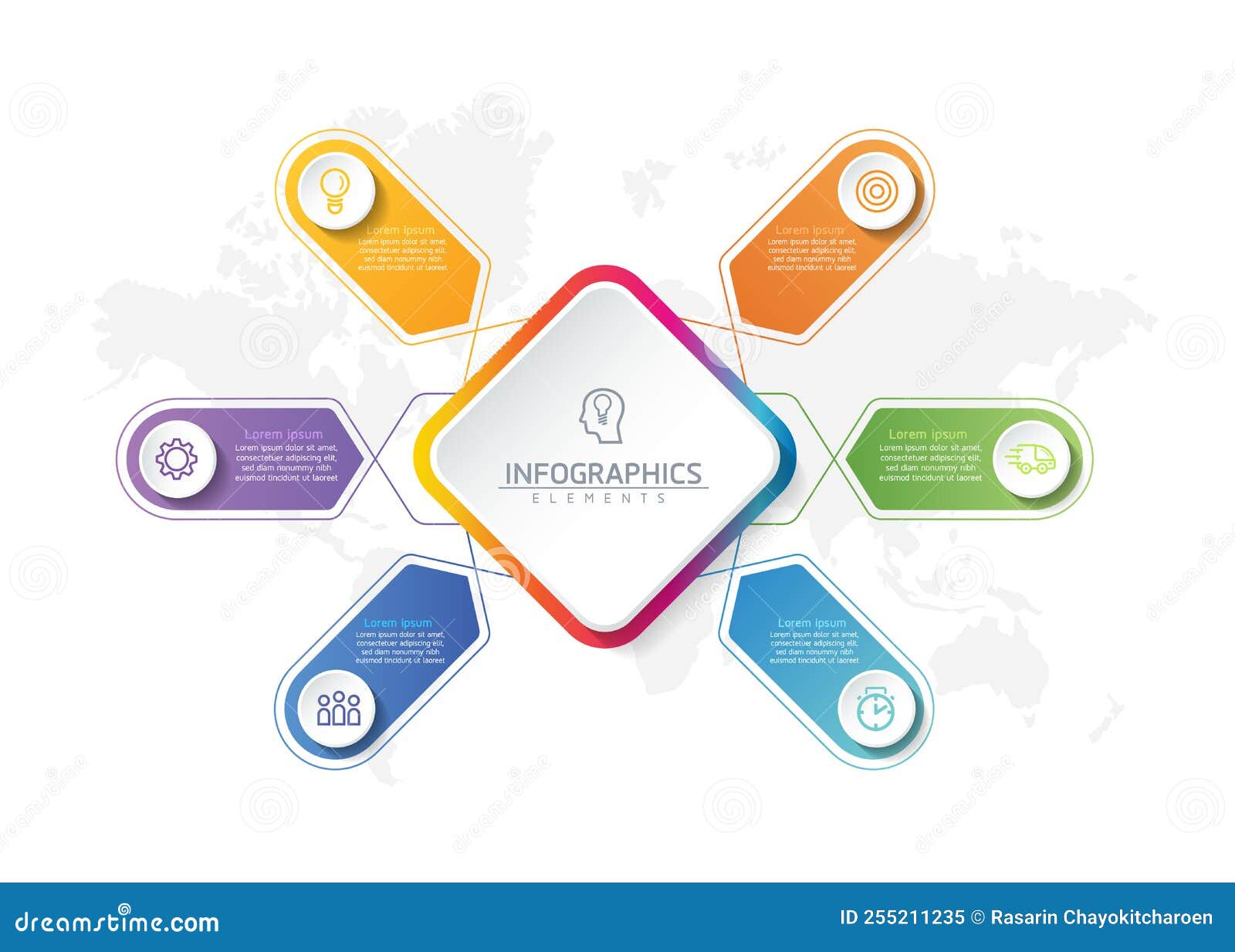 Connecting Steps Business Infographic Template Stock Vector ...