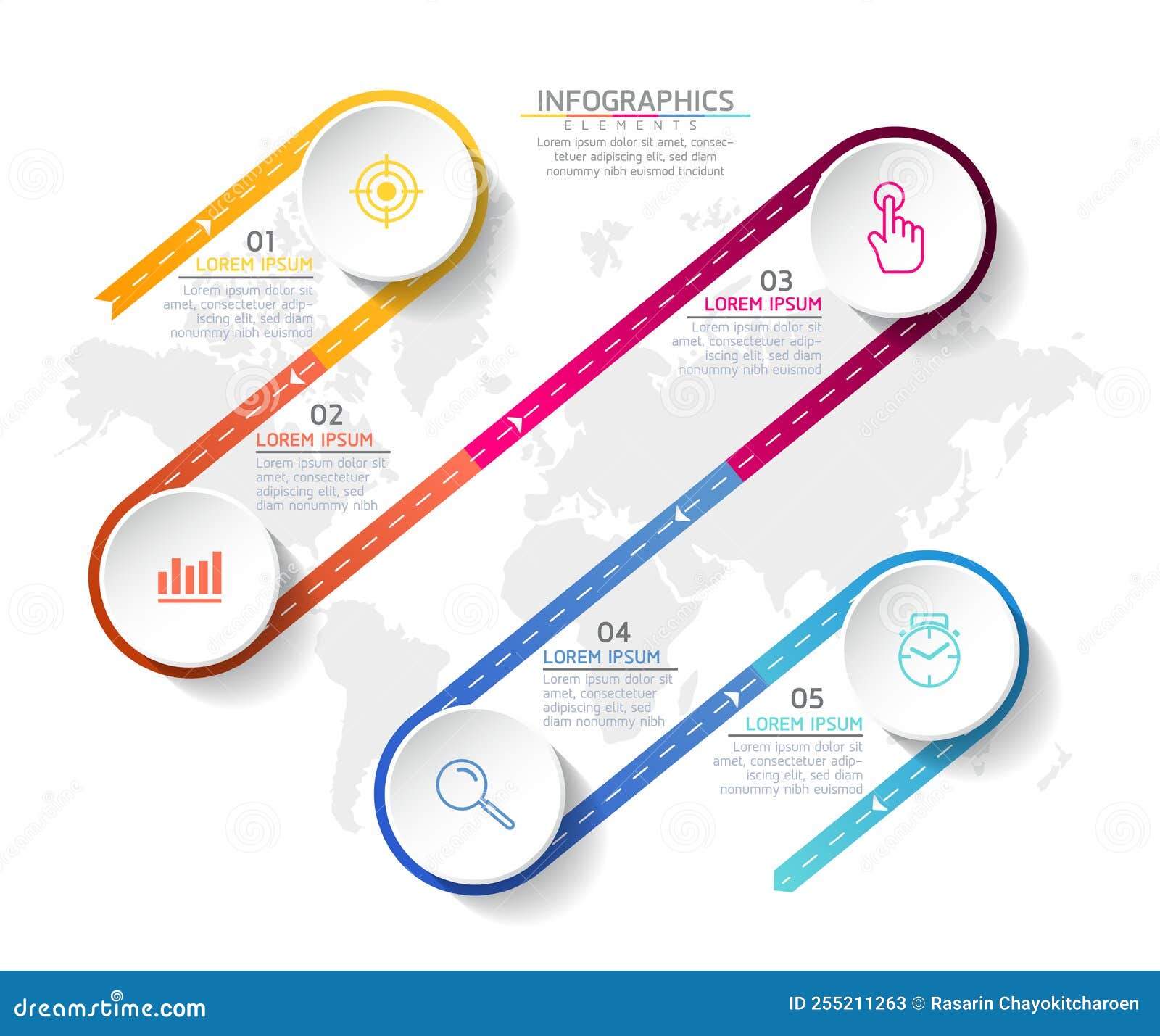 Connecting Steps Business Infographic Template Stock Vector ...