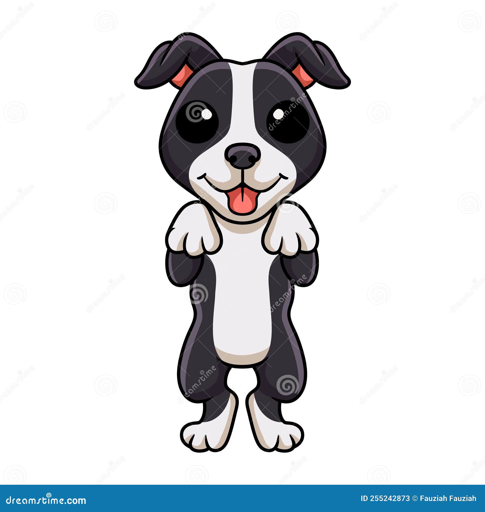 Cute American Staffordshire Terrier Dog Cartoon Stock Vector ...