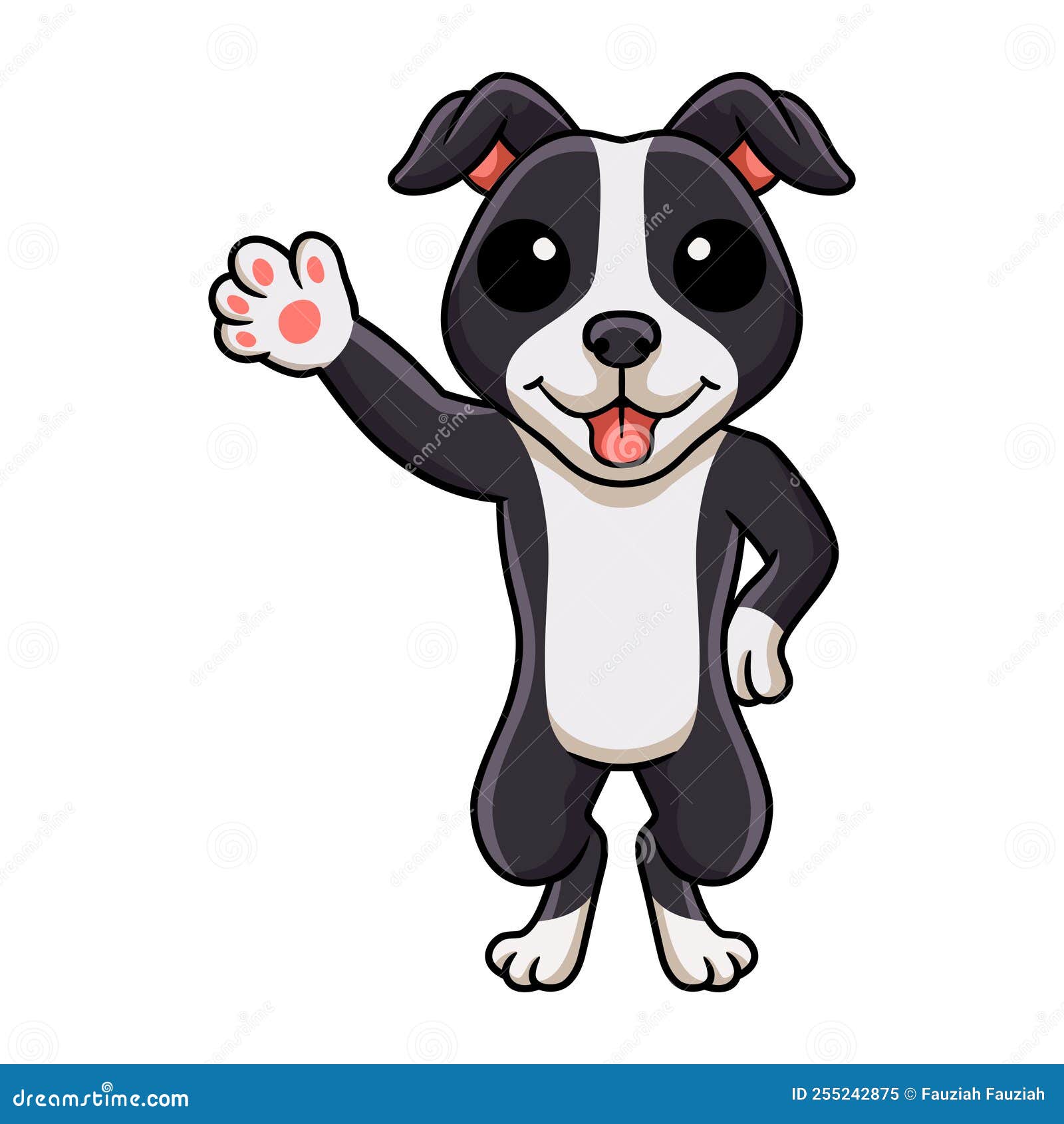 Cute American Staffordshire Terrier Dog Cartoon Stock Vector ...