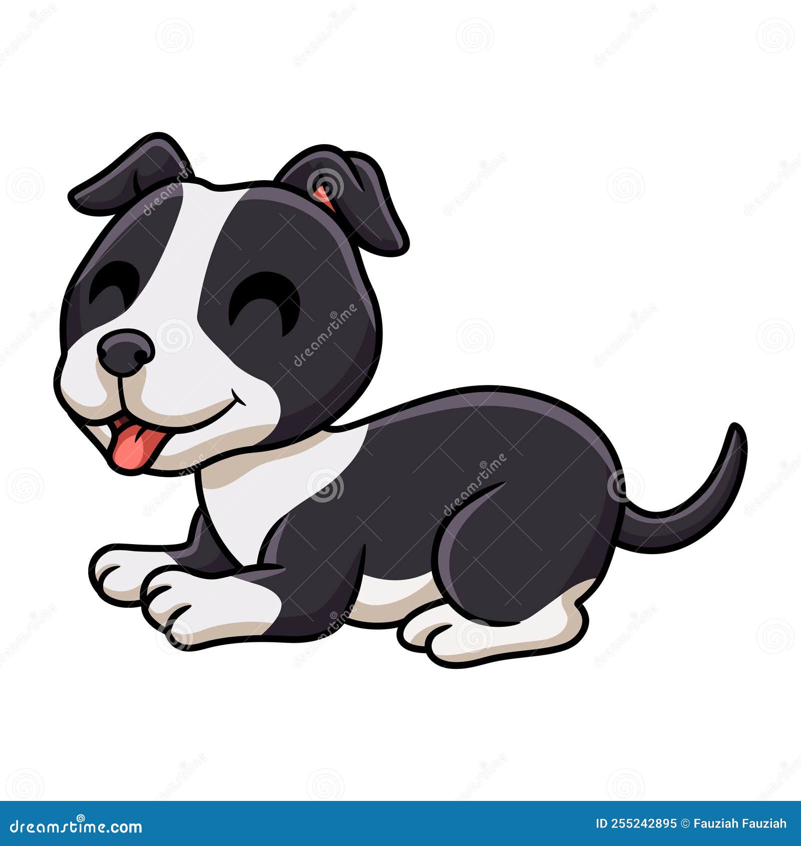 Cute American Staffordshire Terrier Dog Cartoon Stock Vector ...