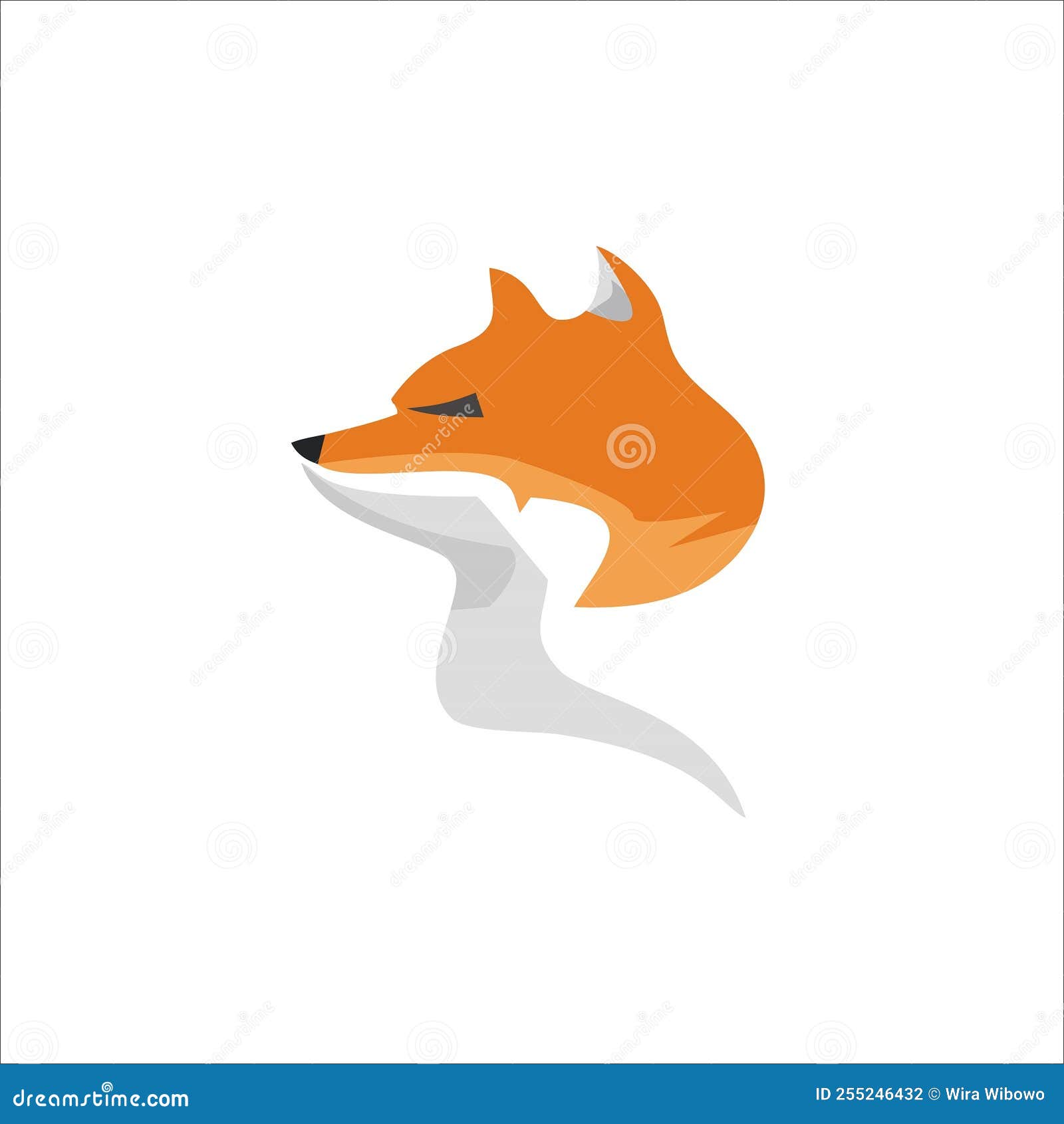 Print fox head logo design stock vector. Illustration of mascot - 255246432