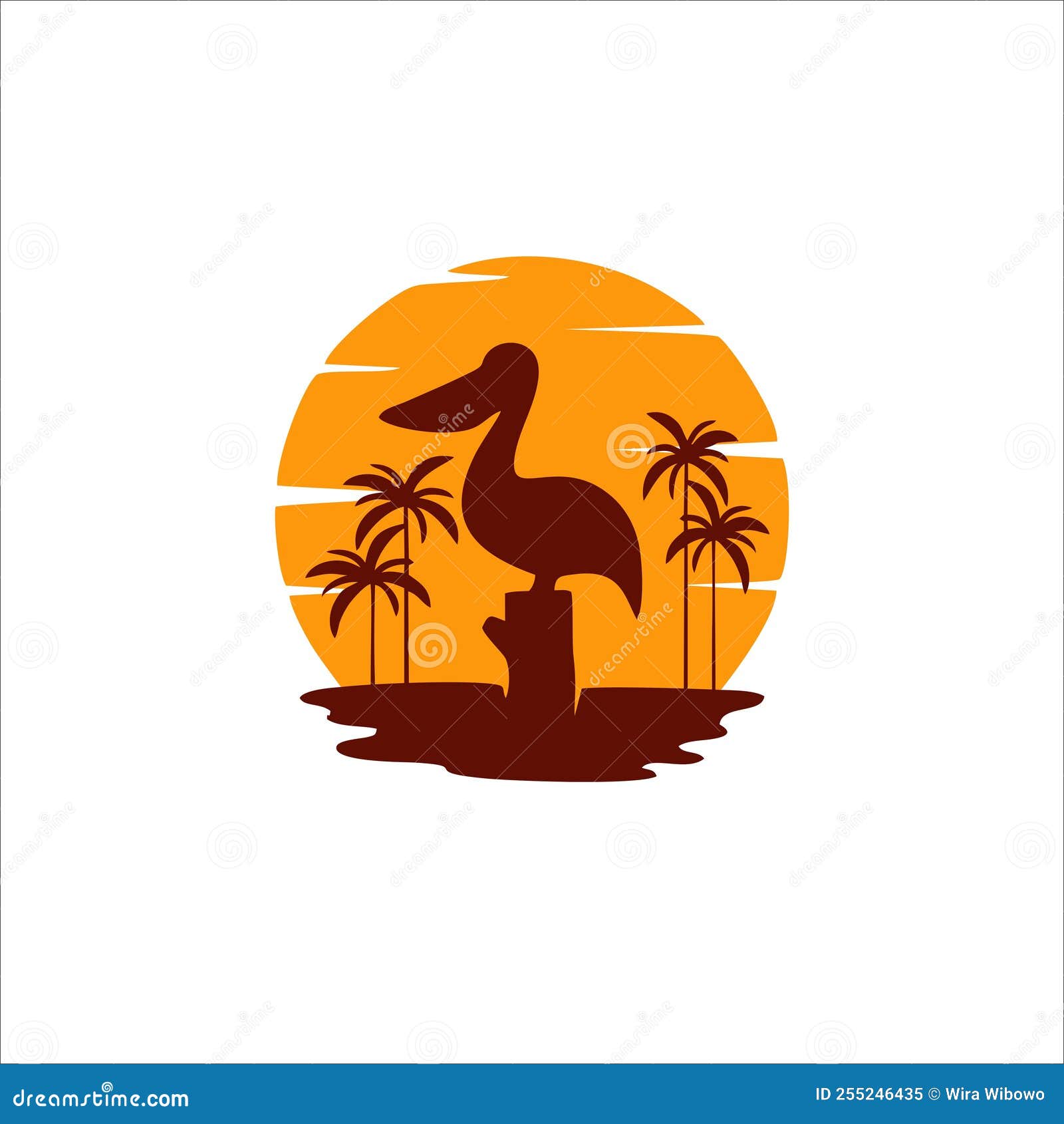 Print Pelican Bird Shadow Logo Design Stock Vector - Illustration of ...