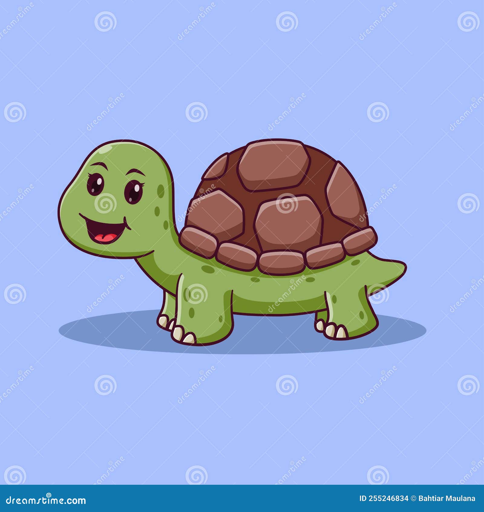 Cute Turtle Cartoon Posing. Turtle Icon Concept. Flat Cartoon Style ...