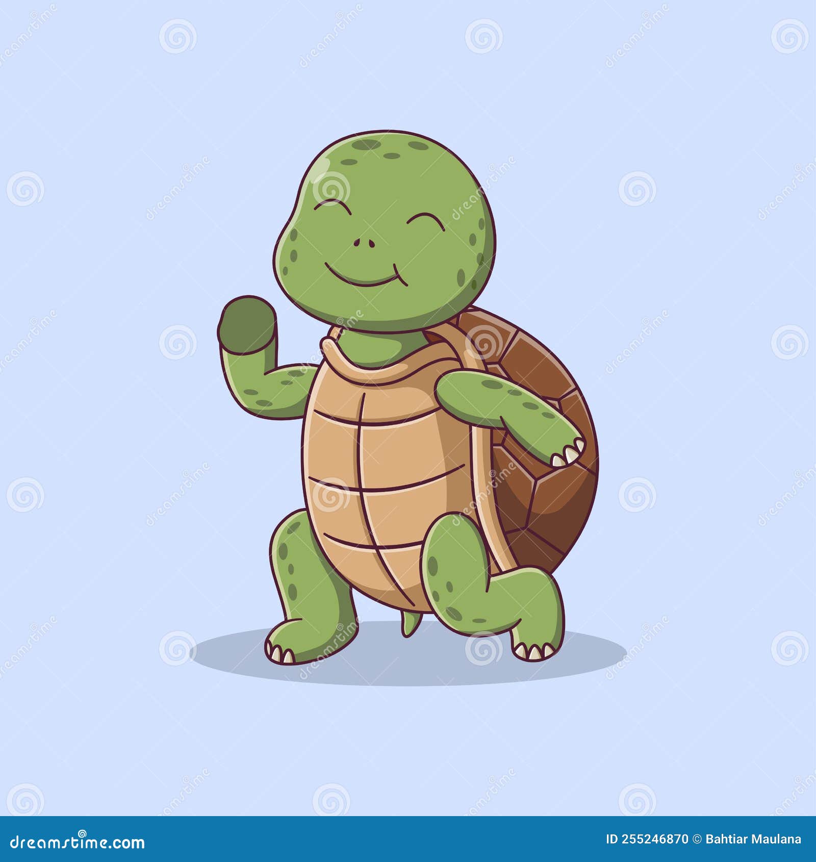 Cute Turtle Cartoon Dancing. Turtle Icon Concept. Flat Cartoon Style ...