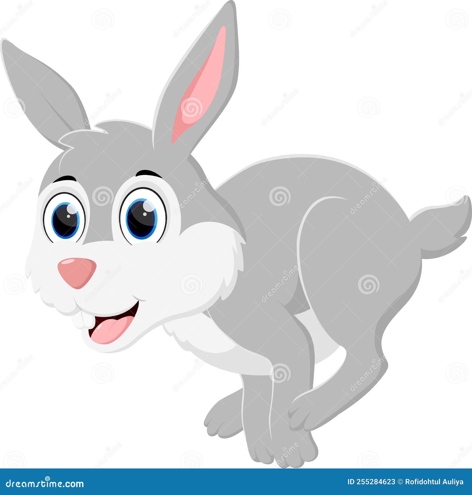 Cartoon Cute Rabbit Jumping and Running Stock Vector - Illustration of ...