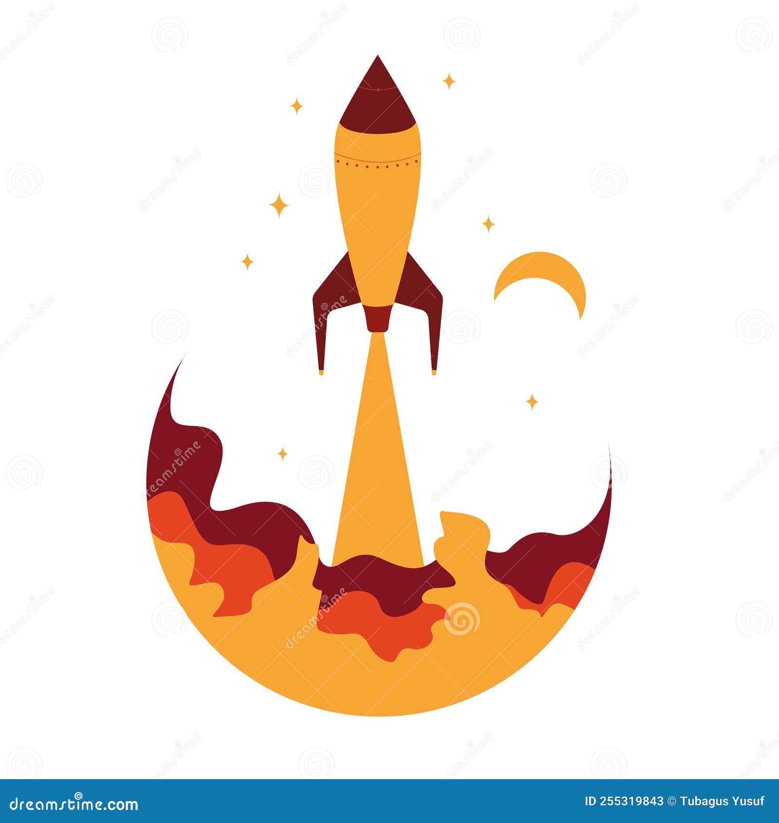 Rocket Launcher Orange Design Vector Stock Vector - Illustration of ...