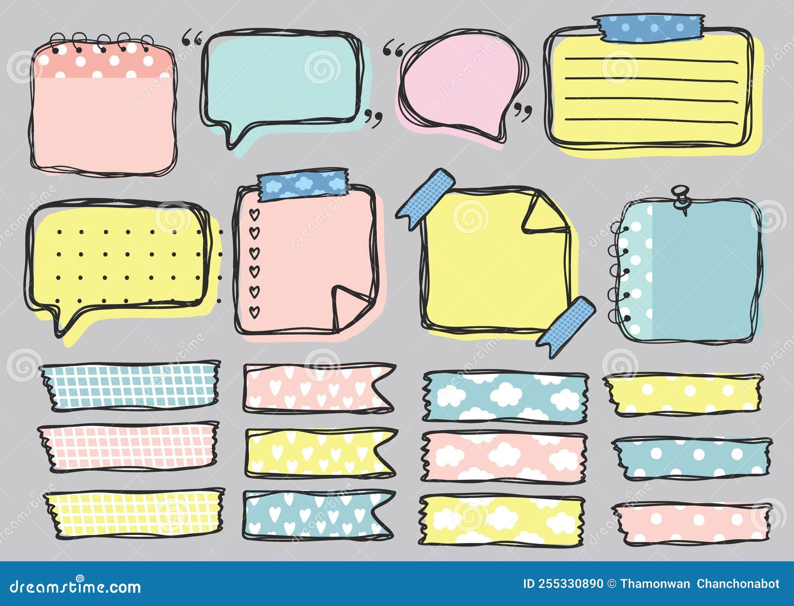 Cute Colorful Notepad Design Vector Stock Vector - Illustration of ...