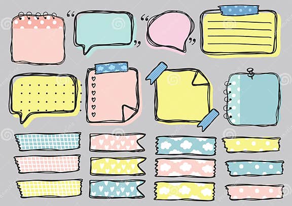 Cute Colorful Notepad Design Vector Stock Vector - Illustration of ...