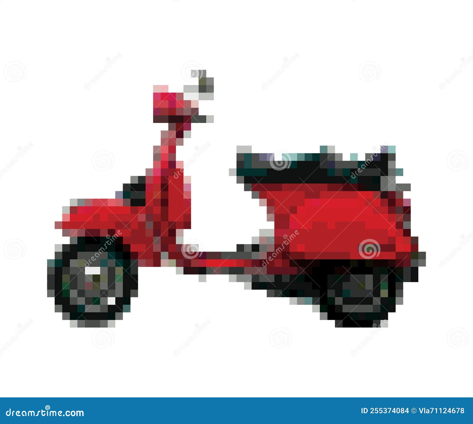 8 Bit Pixel Scooter Motor In Vector | CartoonDealer.com #273731024