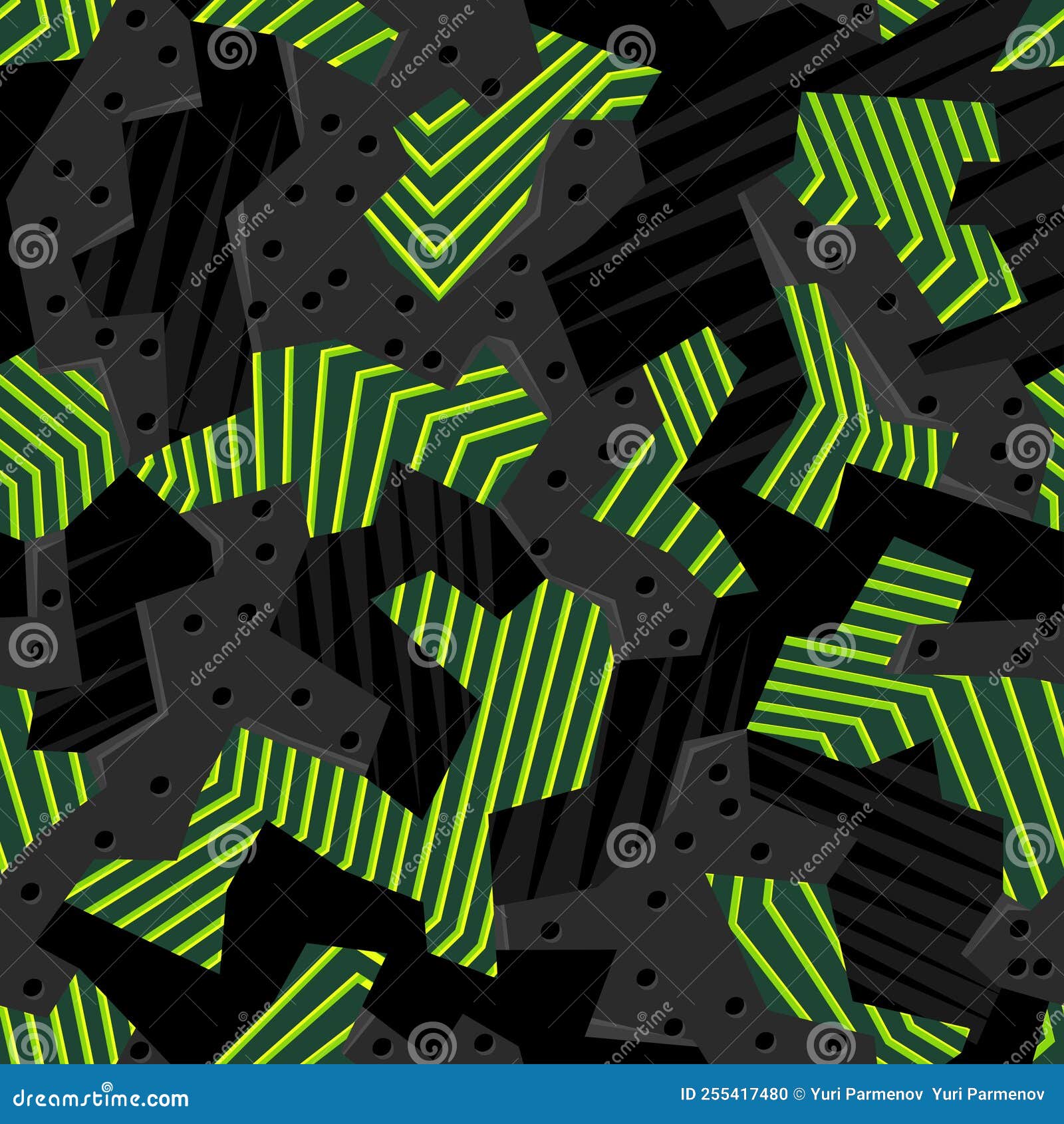 Fashionable Geometric Camouflage Pattern. Seamless Techno Texture. Camo ...