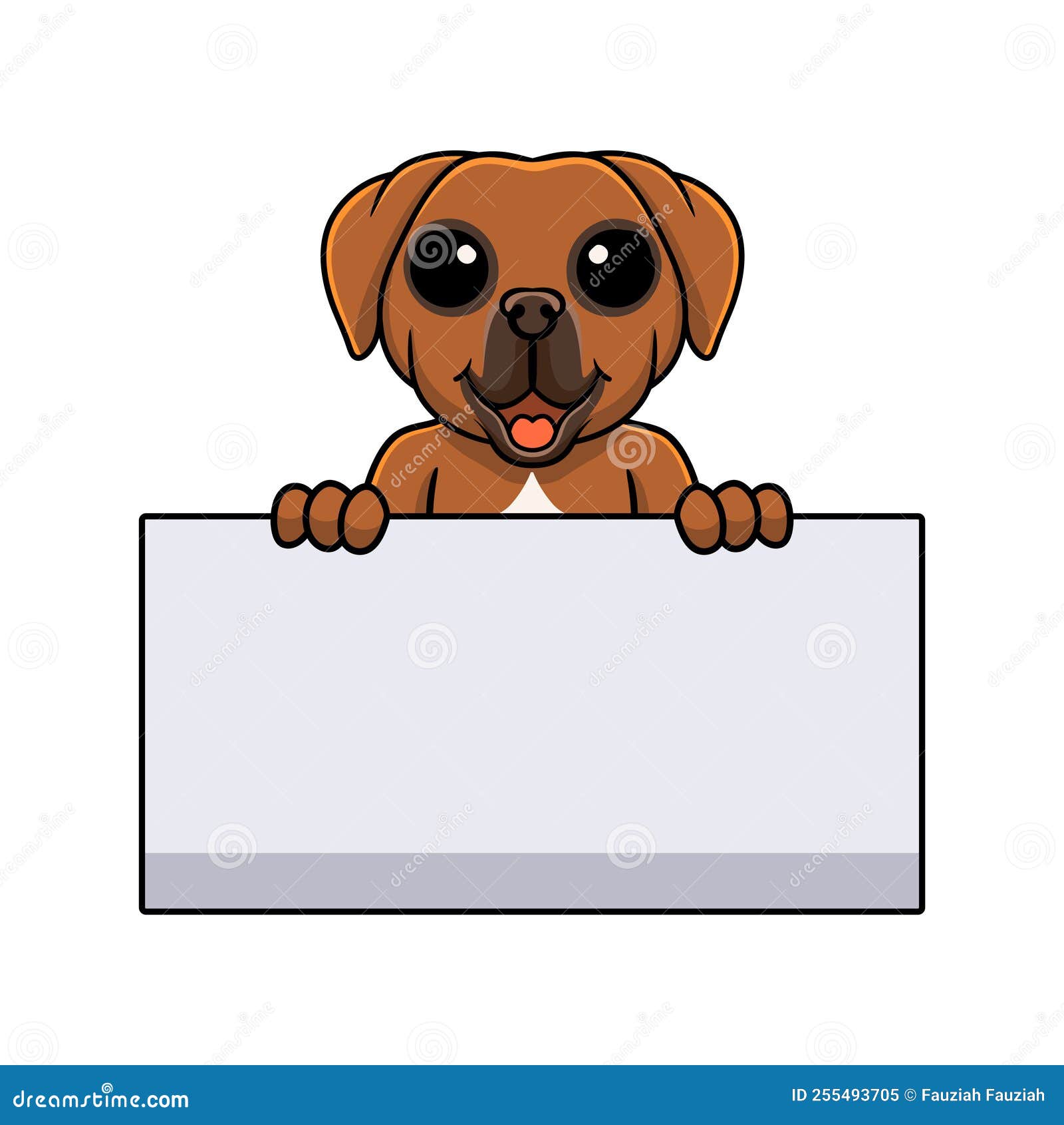 Cute Tosa Inu Cartoon Holding Blank Sign Stock Vector - Illustration of ...