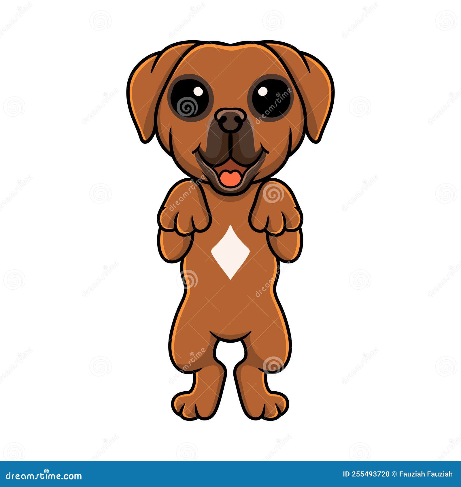 Cute Tosa Inu Cartoon Standing Stock Vector - Illustration of little ...
