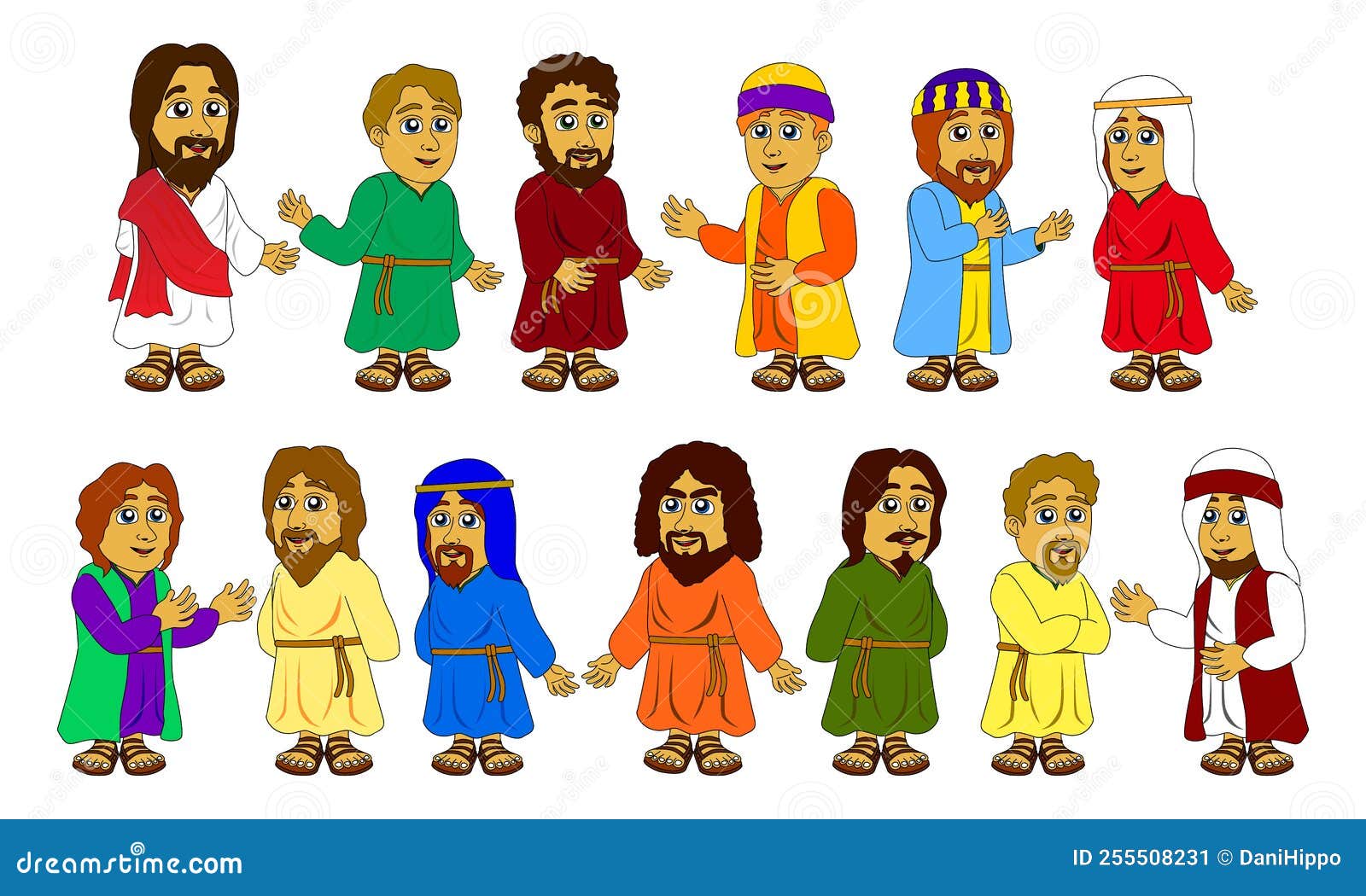 Cartoon Characters of Jesus and Disciples Stock Vector - Illustration ...