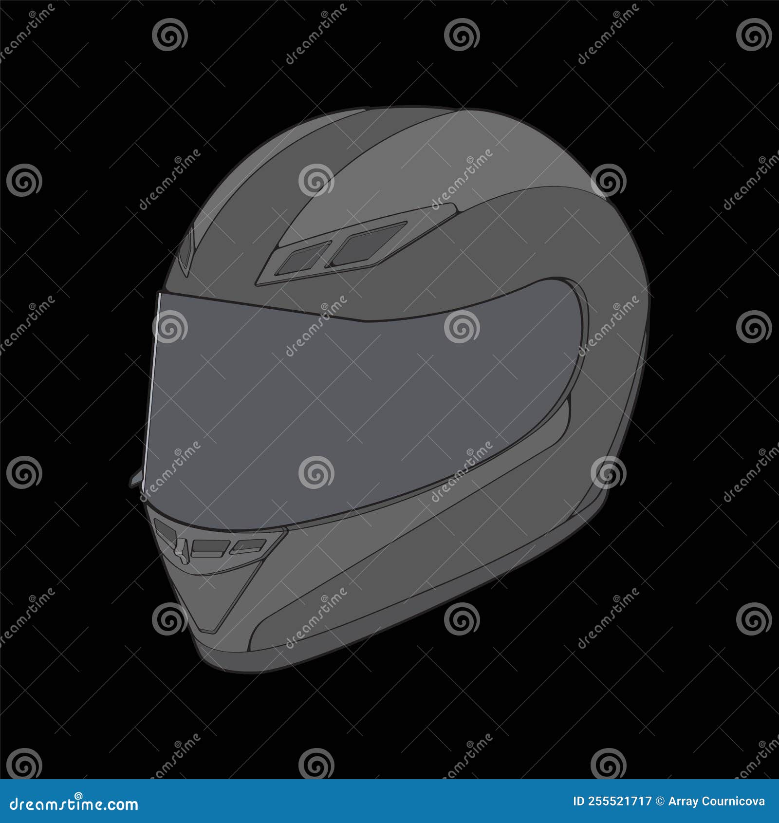 Block Helmet Full Face Vector Illustration, Helmet Concept, Helmet ...