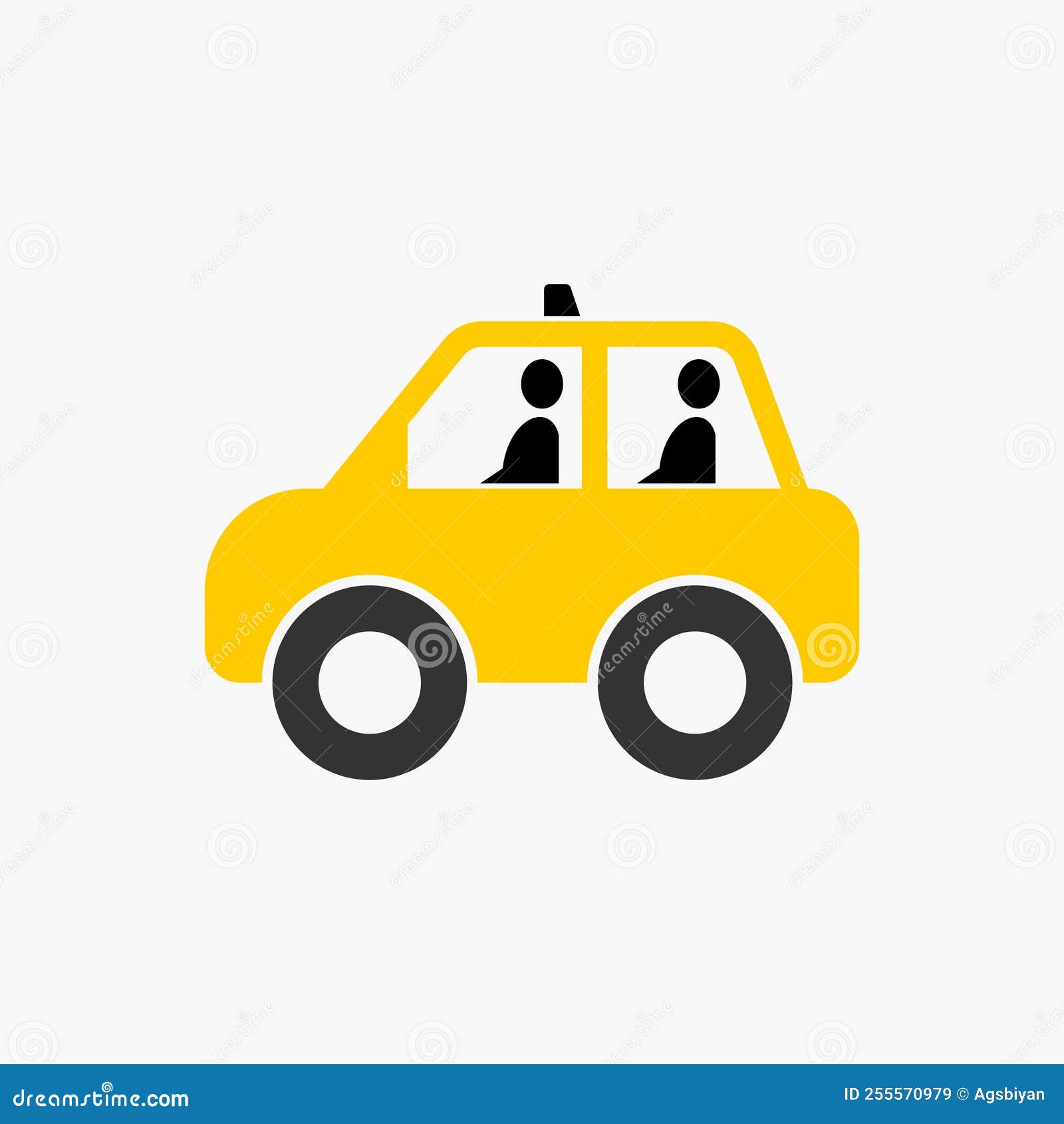 Simple and Unique Mini Small Taxi Car with Two Passengers Image Graphic ...