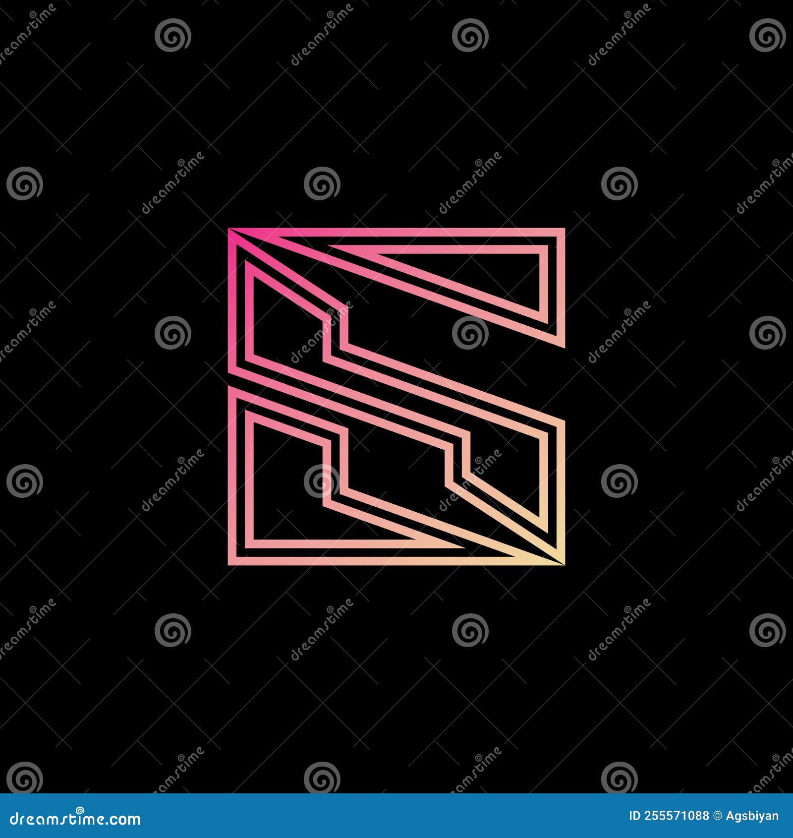 Simple and Unique Letter or Word S Font with Line Out Art Image Graphic ...