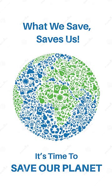 Save Our Planet. What we Save, Saves Us Poster Template. Stock Vector ...