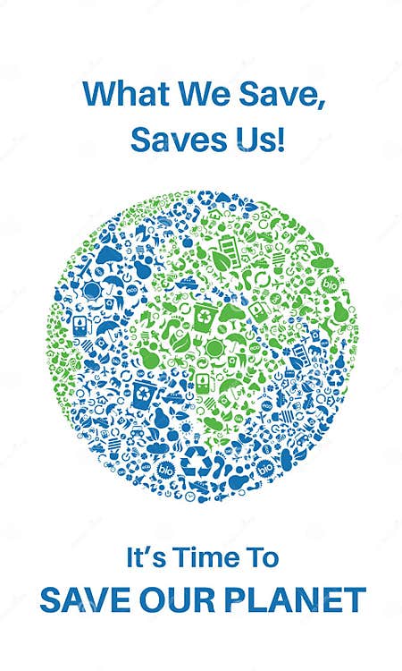 Save Our Planet. What we Save, Saves Us Poster Template. Stock Vector ...