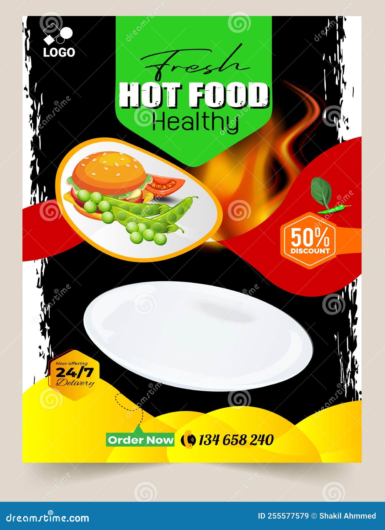 Burger Fast Food Flyer, Restaurant Food Template, Todays Menu Cover ...