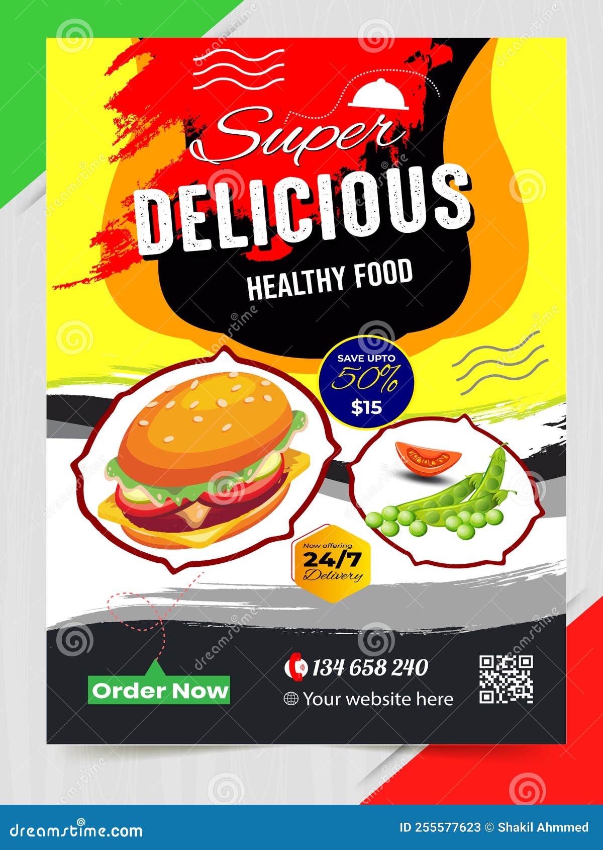 Burger Fast Food Flyer, Restaurant Food Template, Todays Menu Cover ...
