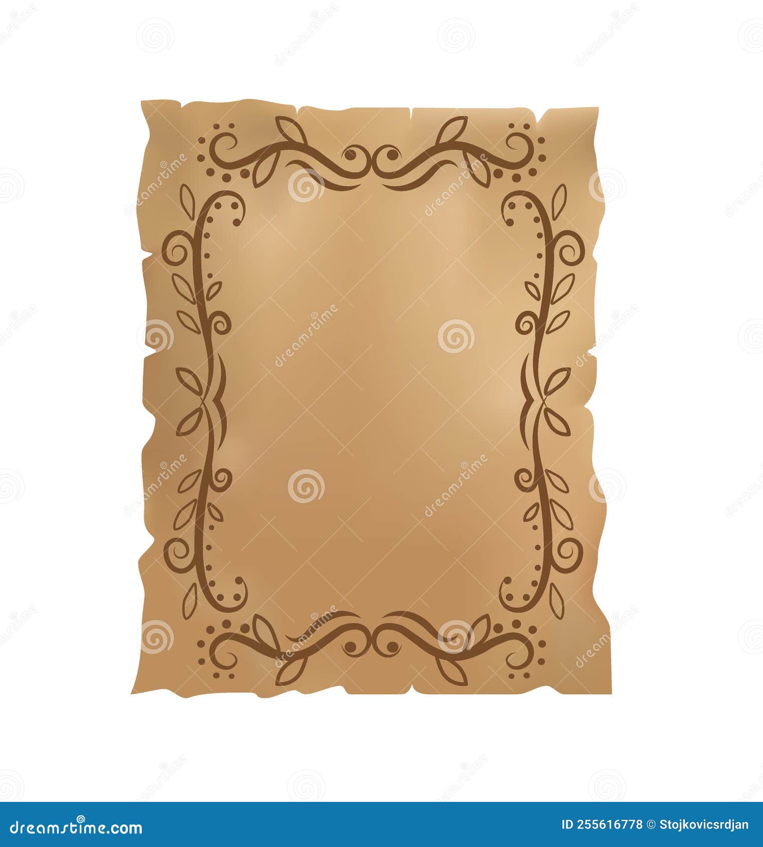 Old paper frame stock vector. Illustration of certificate - 255616778