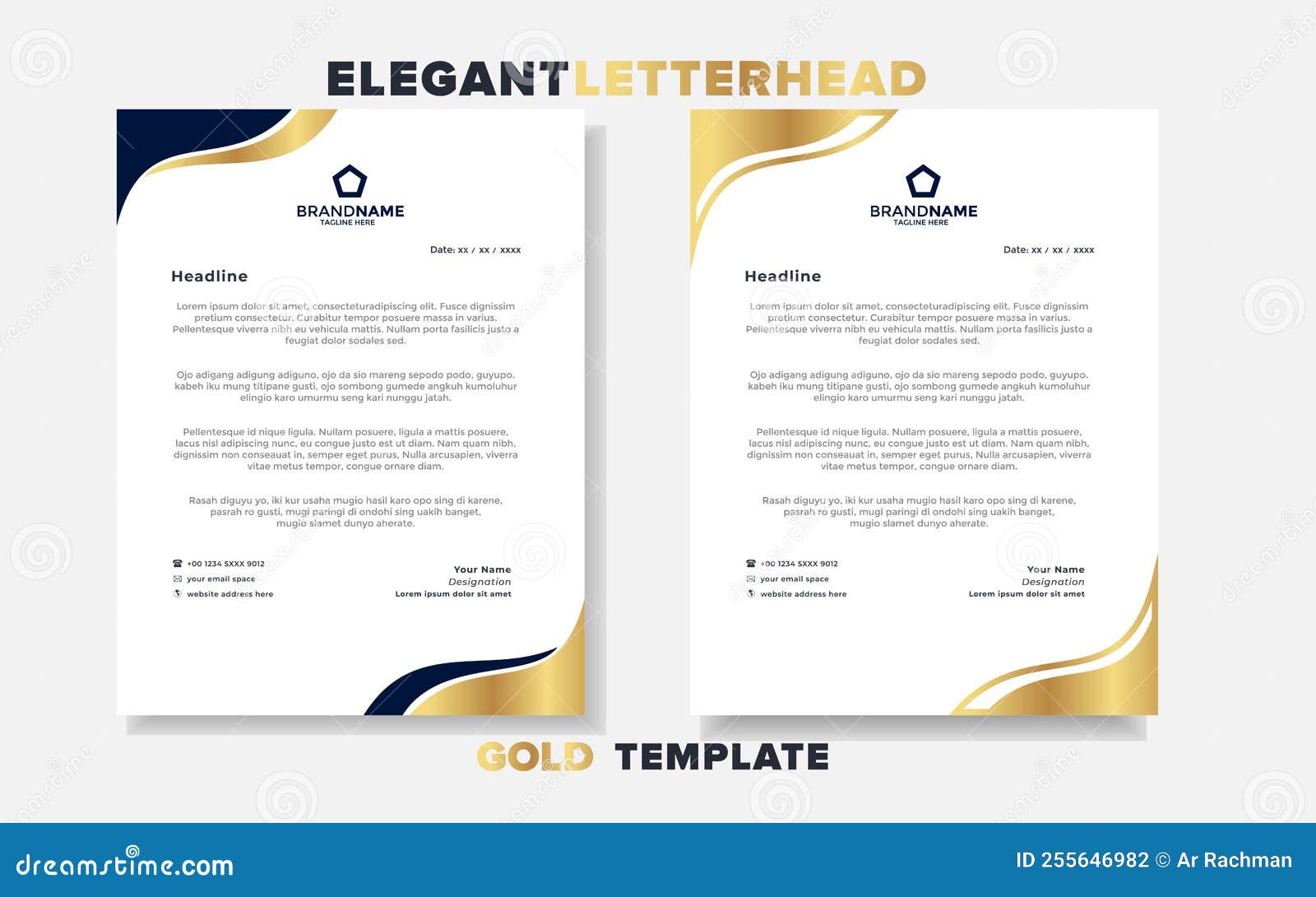 Set of Elegant Letterhead Design Template for Identity and Company ...