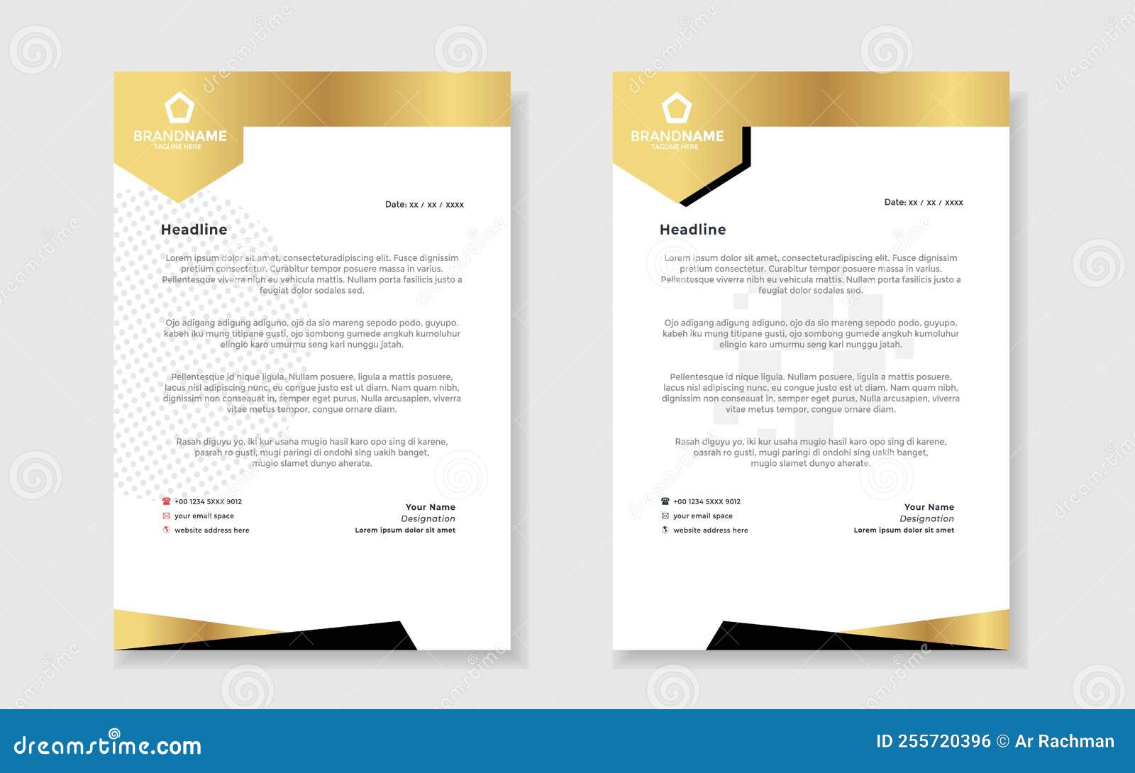 Golden Letterhead Design Template for Stationary for Business ...