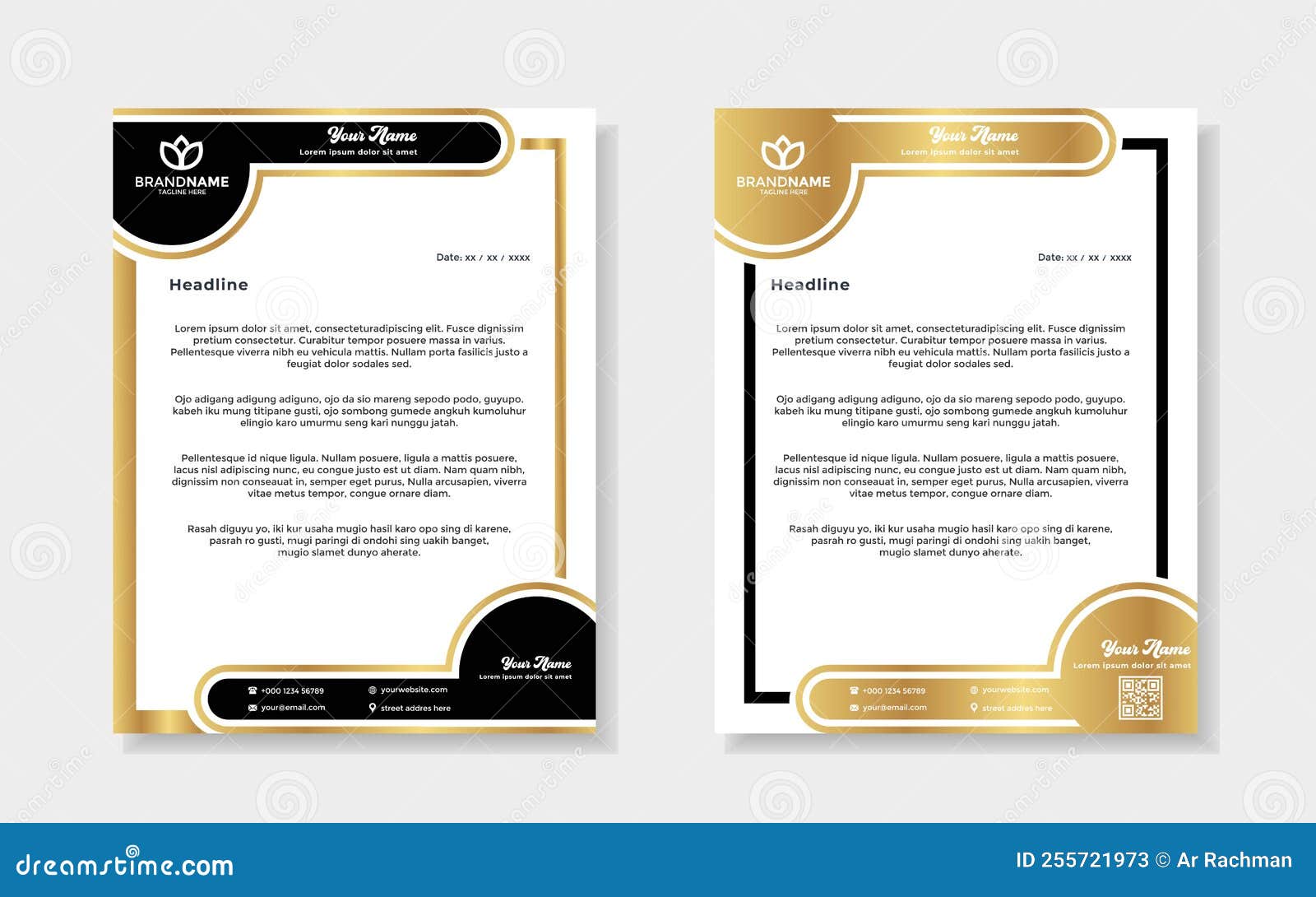 Golden Letterhead Design Template for Stationary for Business ...