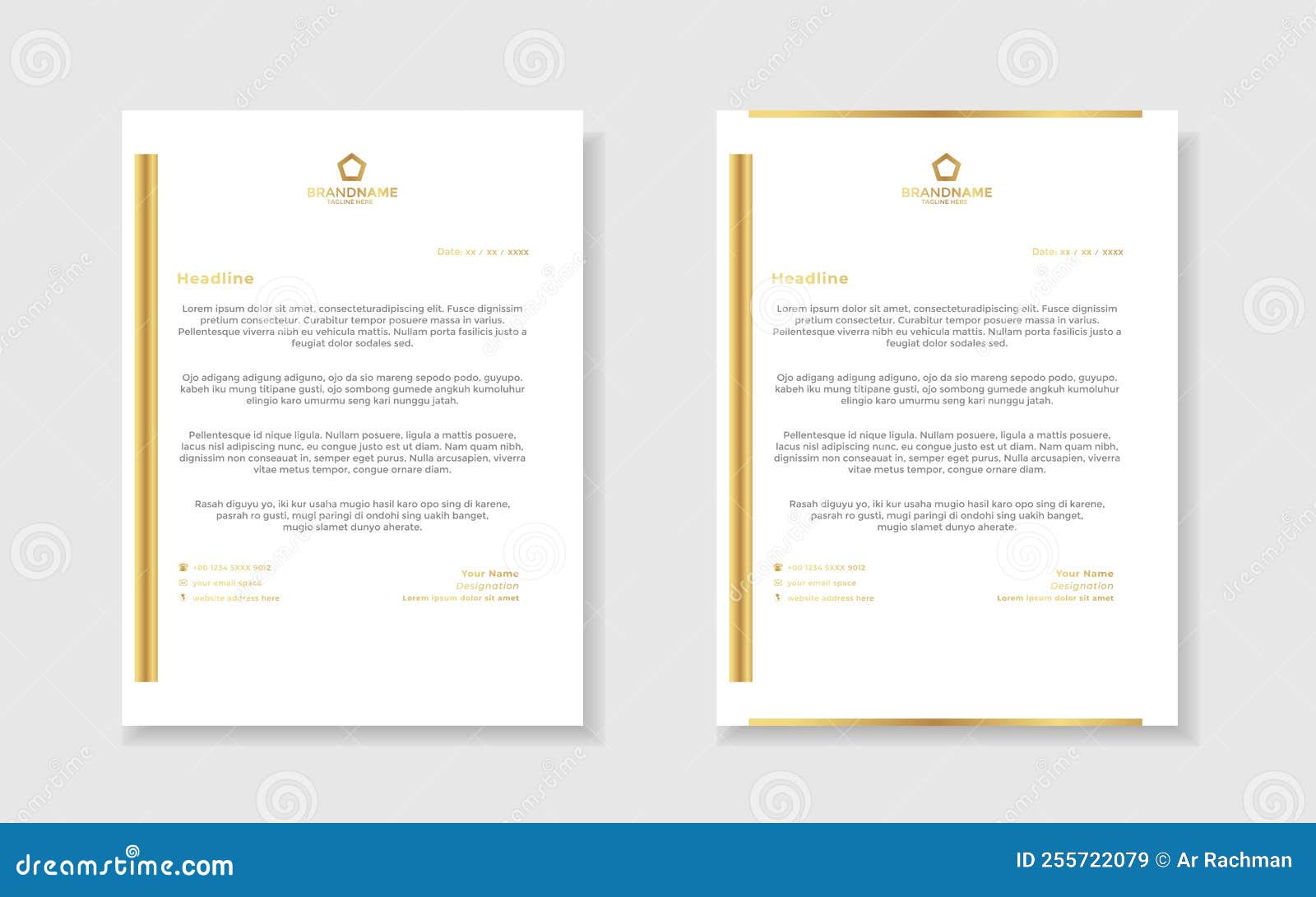Golden Letterhead Design Template for Stationary for Business ...