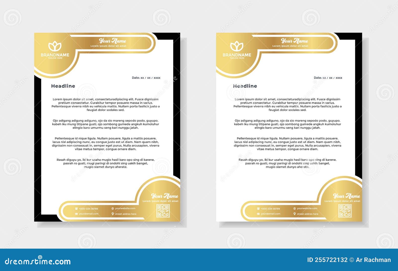 Golden Letterhead Design Template for Stationary for Business ...