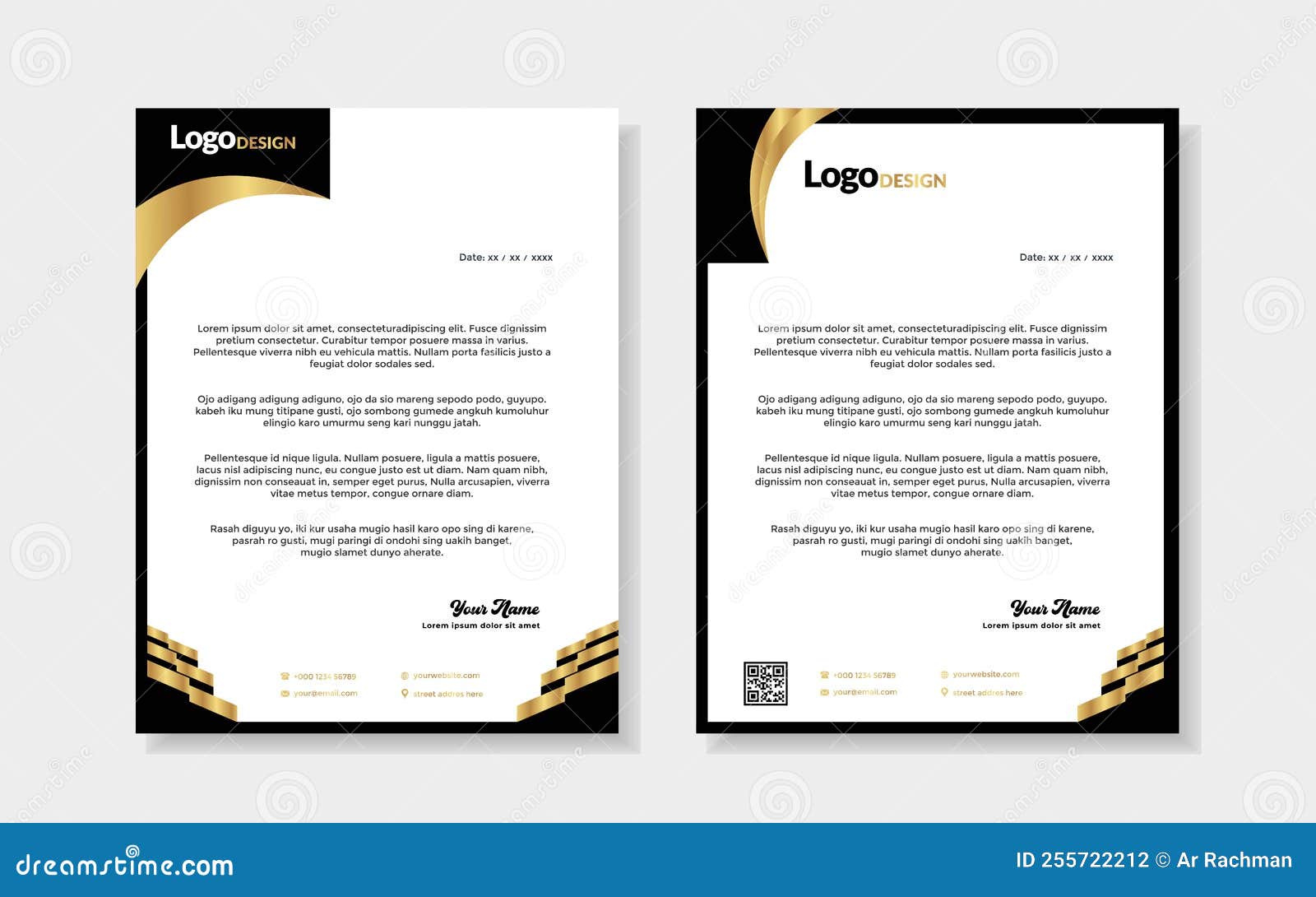 Golden Letterhead Design Template for Stationary for Business ...