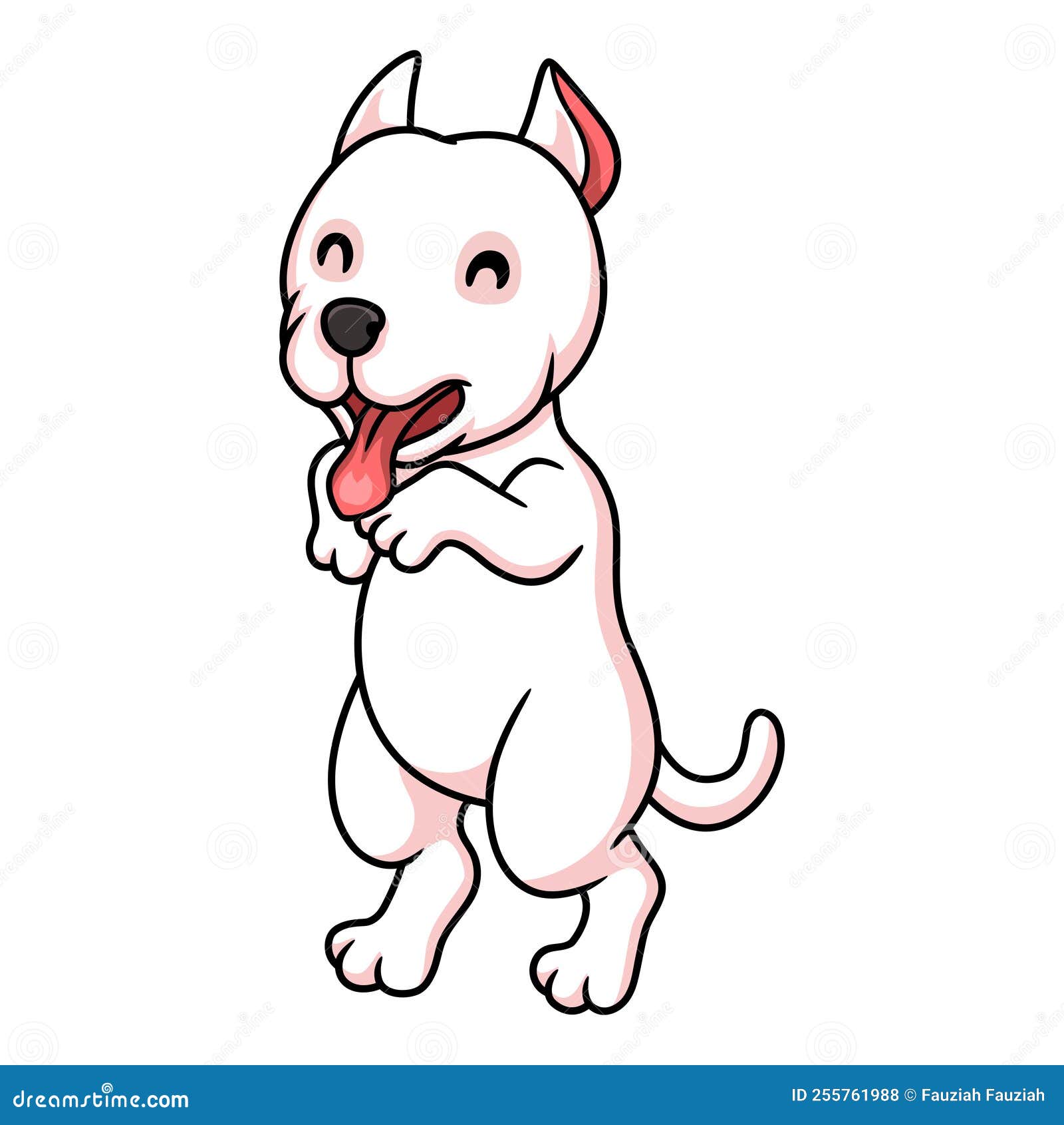 Cute Dogo Argentino Dog Cartoon Stock Vector - Illustration of kawaii ...