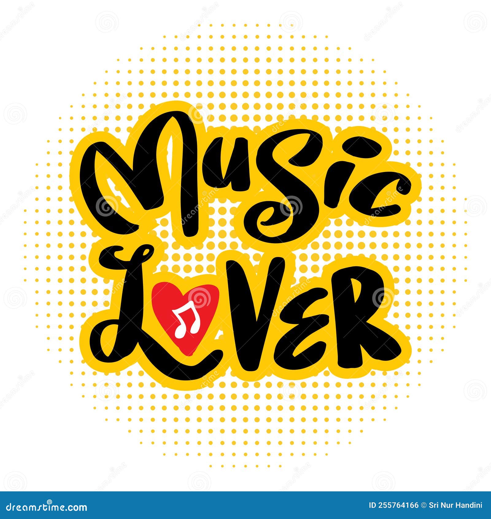 Music Lover Hand Lettering. Stock Illustration - Illustration of ...