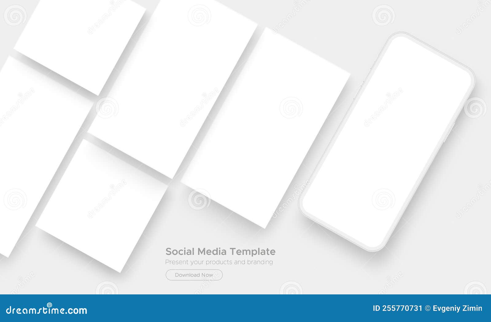 Clay Mobile Phone with Blank Templates for Social Media Posts Stock ...