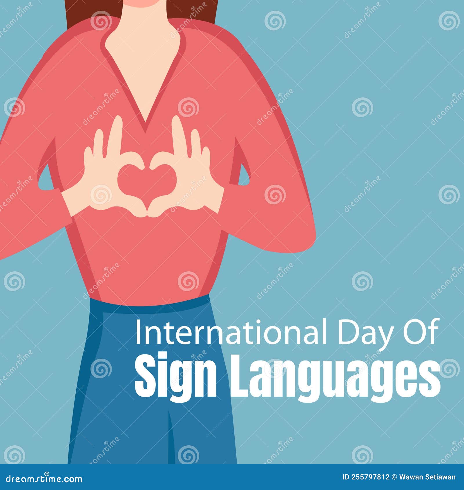 Illustration Vector Graphic of a Woman is Demonstrating Sign Language ...