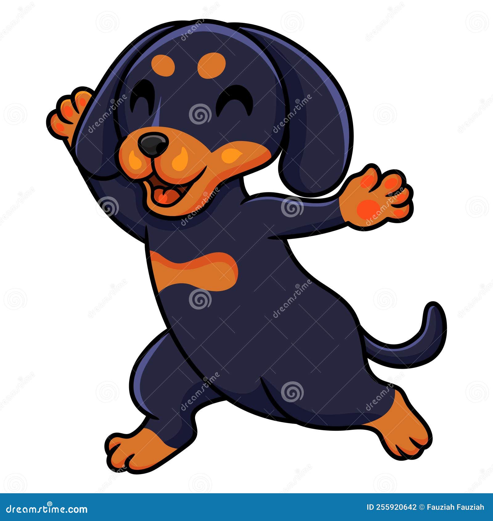 Cute Dashund Dog Cartoon Walking Stock Vector - Illustration of cartoon ...