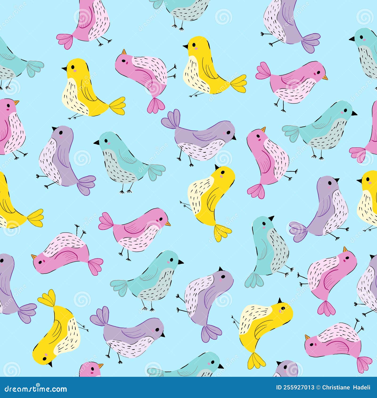 Bird seamless stock vector. Illustration of background - 255927013