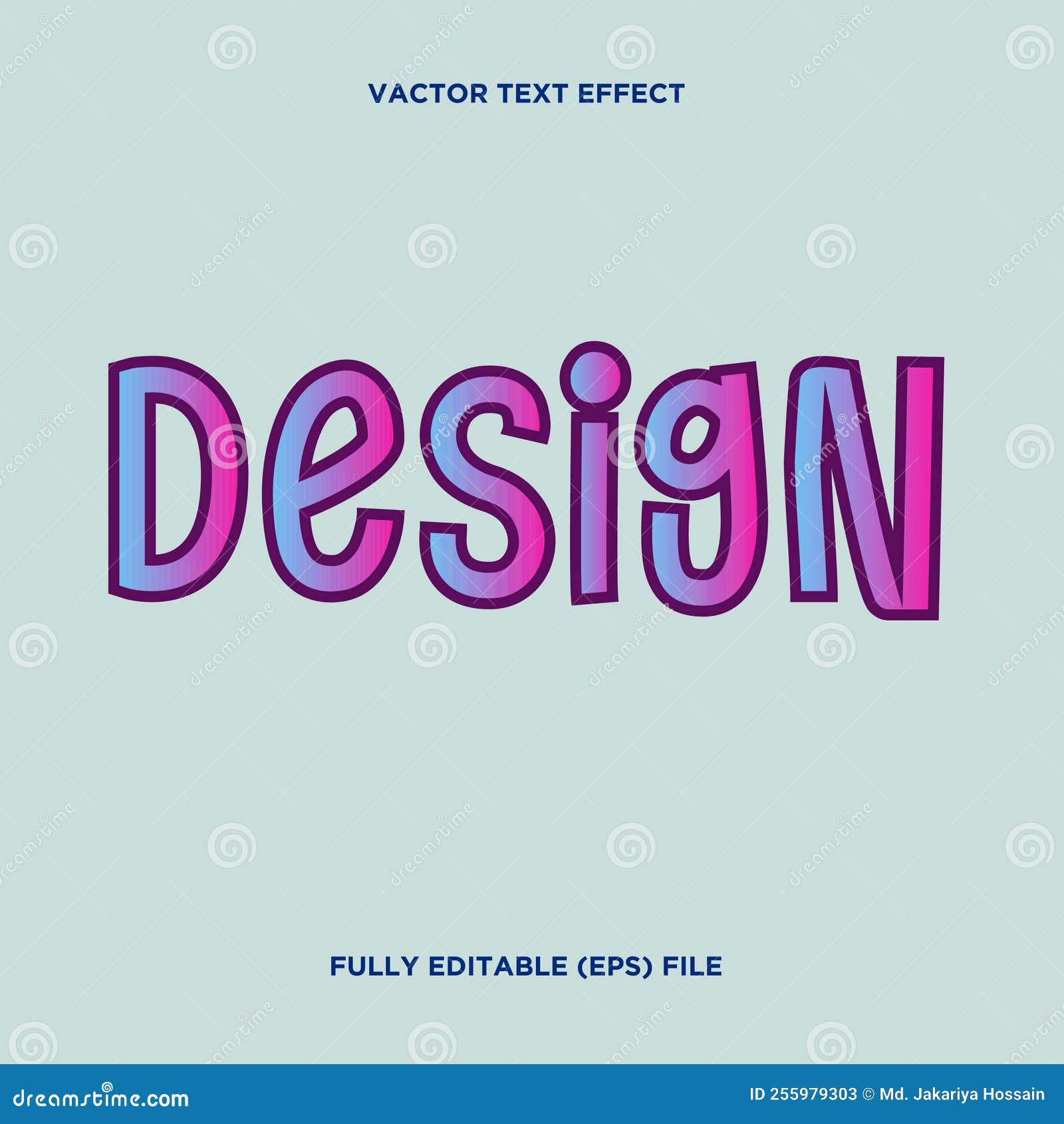 Design Font Design Vactor Text Effect Stock Vector - Illustration of ...