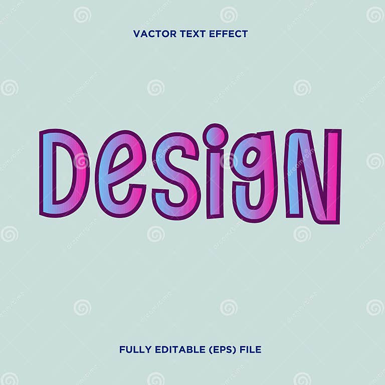 Design Font Design Vactor Text Effect Stock Vector - Illustration of ...