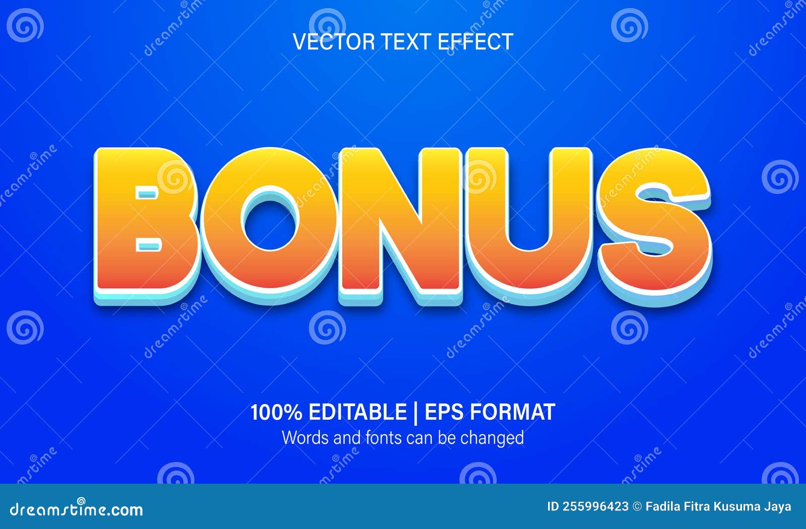 Bonus Text Effect - Editable Text Effect Stock Vector - Illustration of ...