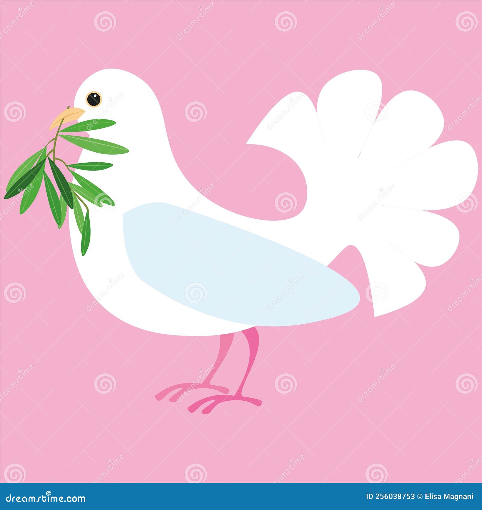 Vector Illustration of Peace Dove with Pink Background. Stock Vector ...
