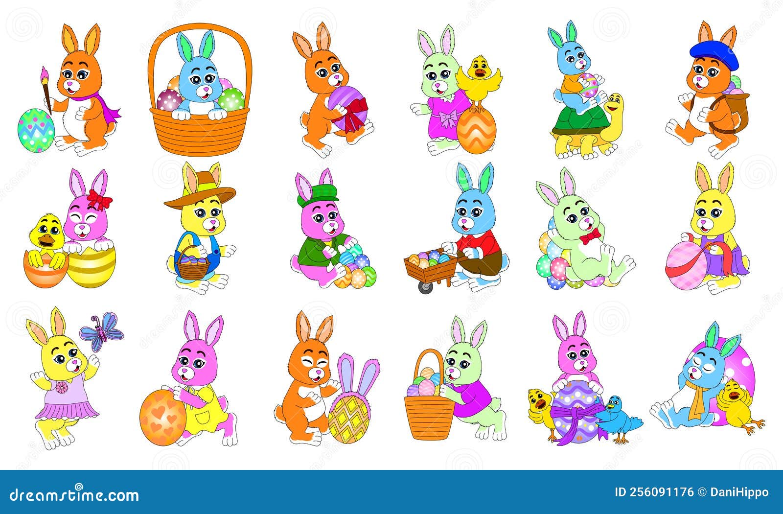Cute Bunny Collection stock vector. Illustration of illustrations ...