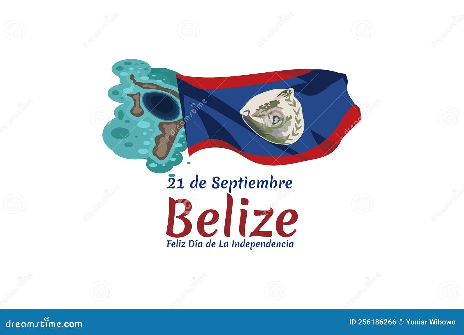 Translation: September 21, Belize, Happy Independence Day. Stock Vector ...