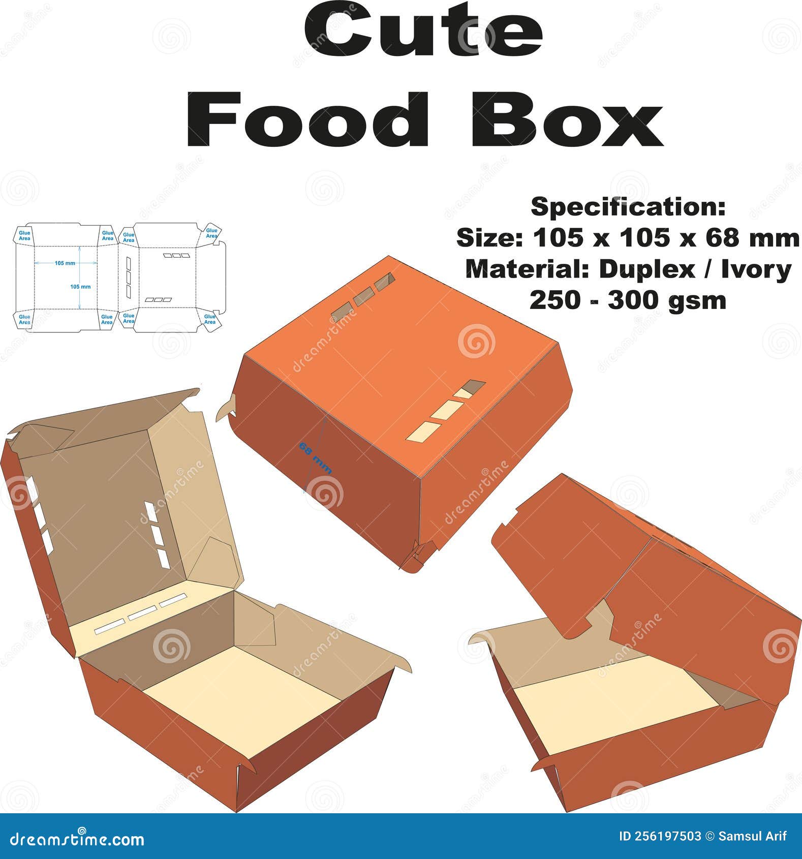 CUTE FOOD BOX VECTOR LAYOUT Stock Vector - Illustration of addition ...