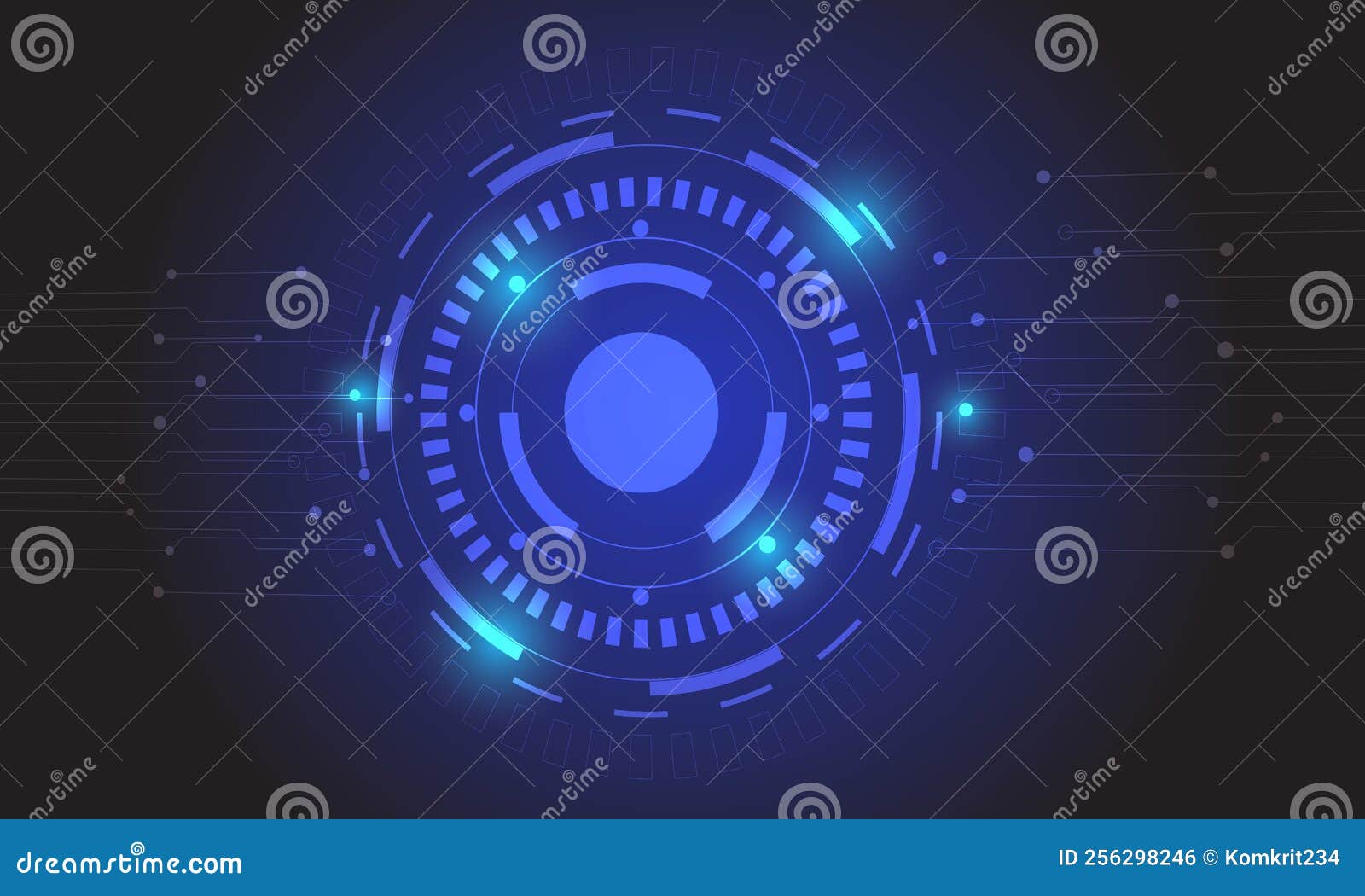 Blue Technology Llustration Bstract Futuristic Electronic Background ...