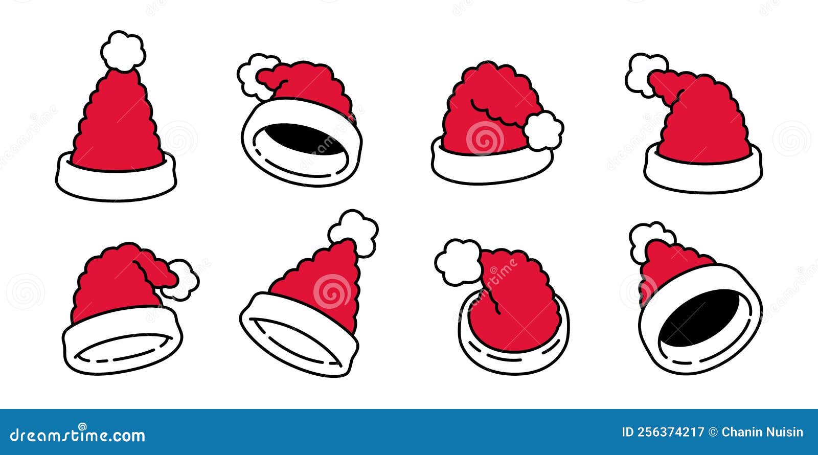 Santa Claus Hat Christmas Icon Vector Logo Symbol Character Cartoon ...