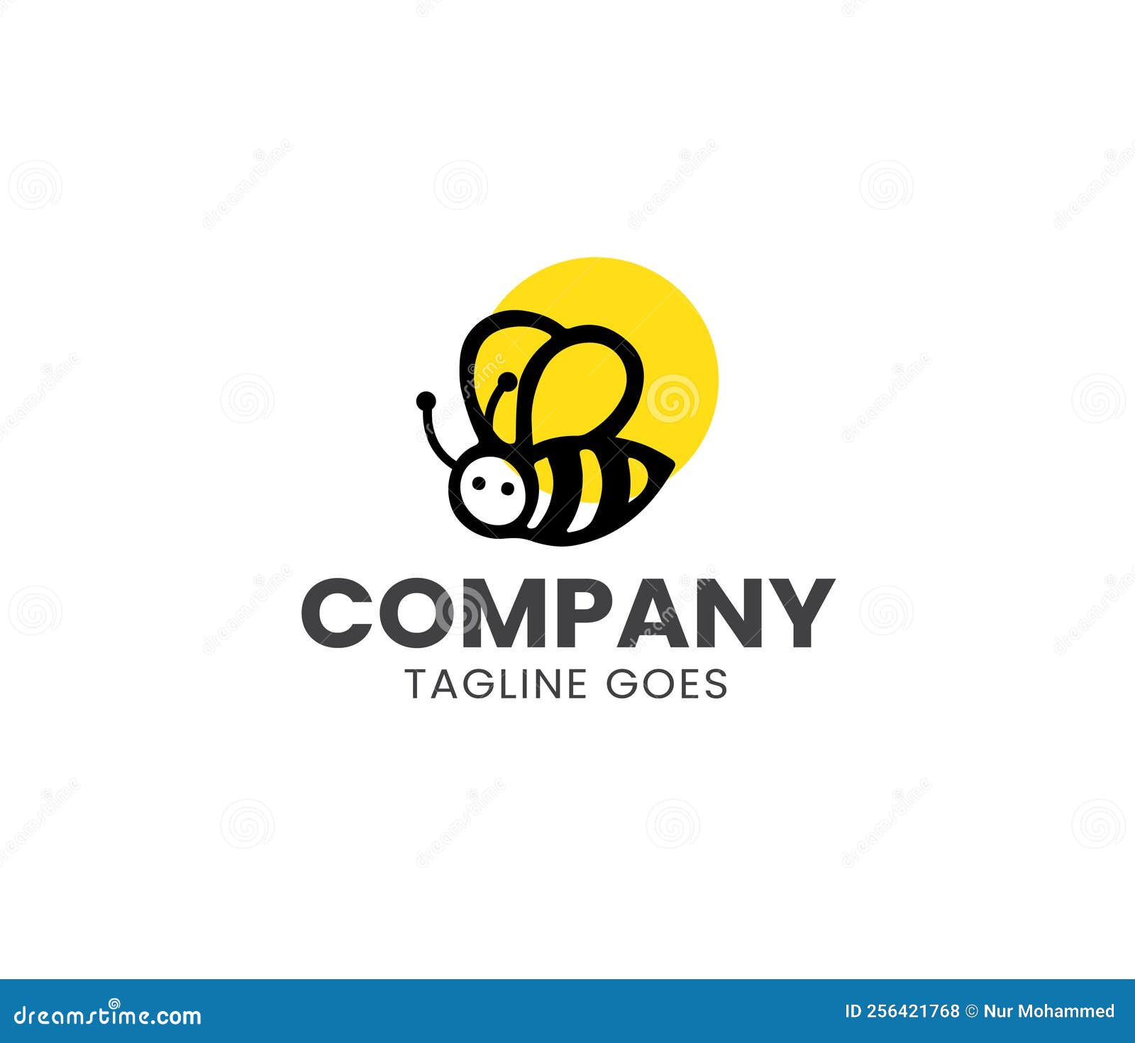 Bee Logo Design Vector File Stock Illustration - Illustration of file ...